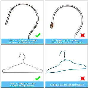 Seropy Coat Hangers Clothes 40 Pack Wire Hangers Heavy Duty Stainless Steel Hangers with Non Slip Grooves, Ultra Thin Metal Hangers Space Saving Clothing Hanger 16.5 Inch