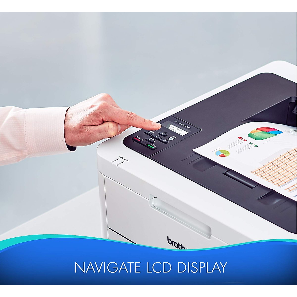 Brother RHL-L3230CDW Compact Digital Color Printer Providing Laser Printer Quality Results with Wireless Printing and Duplex Printing, Amazon Dash Replenishment Enabled (Renewed)