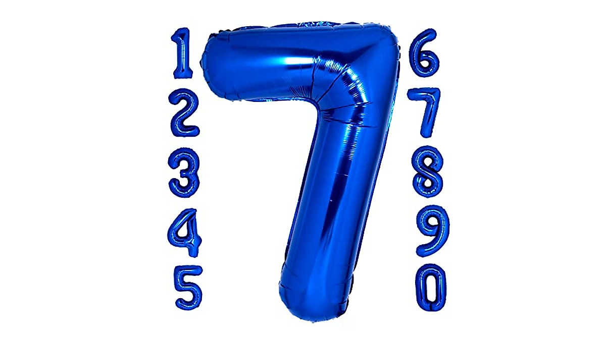 Navy Blue Number 7 Balloon for 7th Birthday Party