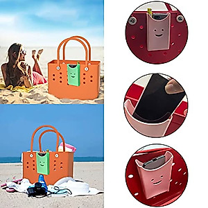 quskay Phone Case Wallet Holder Insert Accessory Compatible with Bogg Bags, Soft Rubber Accessories for Bogg Bag Decorative Charm Inserts for Storage Phone Case Key Lipstick Sunglass Wallet (Yellow)