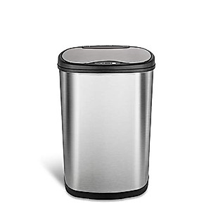 NINESTARS DZT-50-22, 13.2 GALLONS / 50 LTRS, Stainless Steel, Motion Sensor Trash CAN