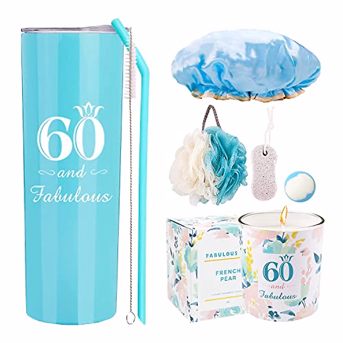 60th Birthday Gifts for Women, 60th Birthday Tumbler, 60 and Fabulous Tumbler, 60th Birthday Tumblers Gifts for Women, Happy 60th Birthday Gift, 60th Birthday Party Supplies, Happy 60th Birthday