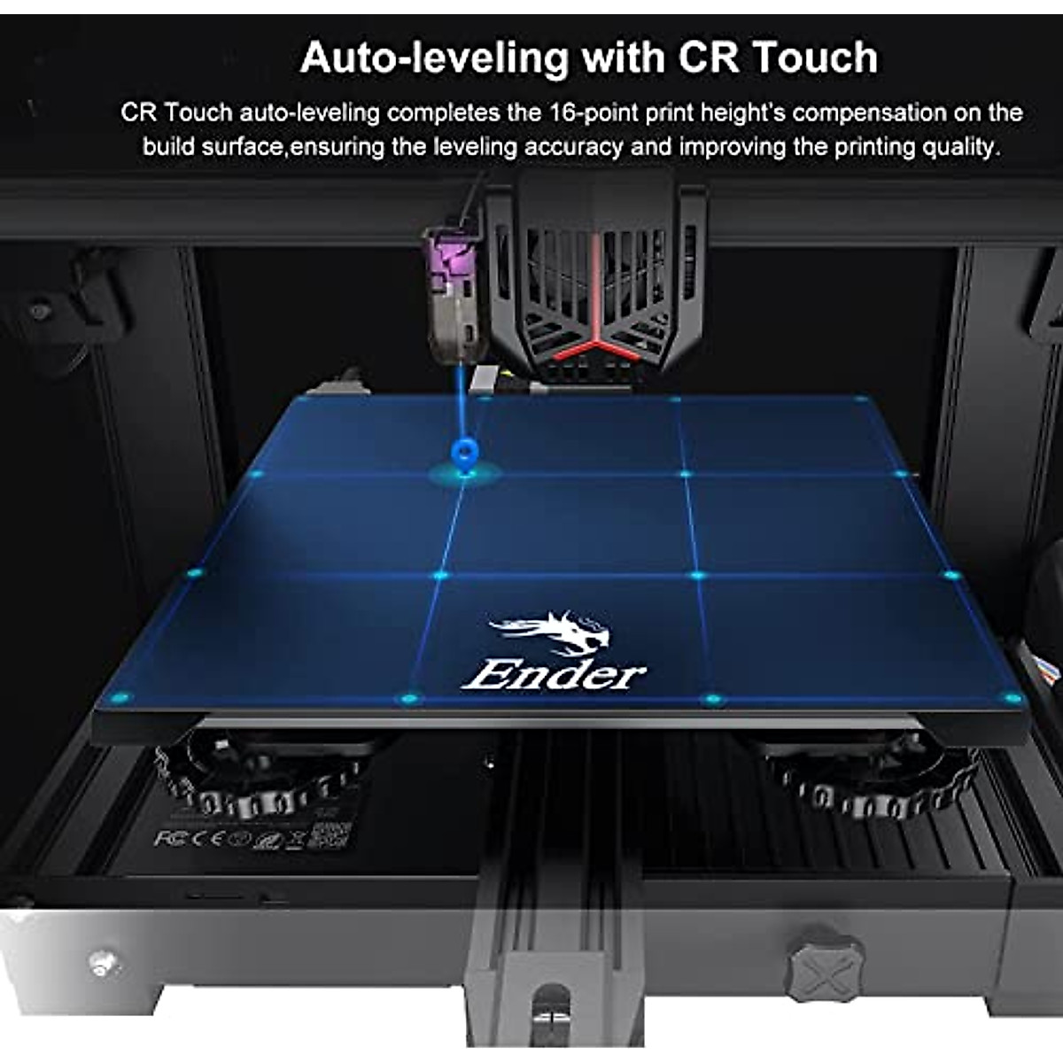 Official 3D Printer CREALITY Ender 3 v2 Neo New Upgrade Version with CR-touch Auto Leveling 95% Pre-Installed Resume Printing and Metal Extruder New 4.3'' Screen 3 steps to assemble,220×220×250mm