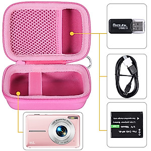 co2CREA Hard Case Compatible with CAMKORY/Lecran/KODAK PIXPRO/VAHOIALD/AiTechny Digital Camera Video Camera, Pink