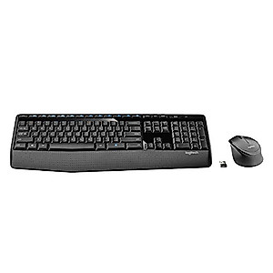 Logitech MK345 Wireless Keyboard and Optical Mouse (920-006481) Black, Blue - (Renewed)
