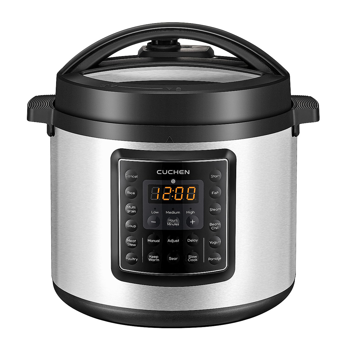 CUCHEN 7-in-1 Multi Pressure Cooker 6 Quart | Rice Cooker | Steamer | Sauté Pan | Yogurt Maker | Slow Cooker | Warmer & Sterilizer | One-Touch Cooking | Stainless Steel