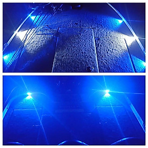 Shangyuan Marine Boat Lights, Utility Led Interior Lights for Deck Courtesy Transom Cockpit Light, 12v Waterproof Marine Lighs for Yacht Fishing Pontoon Boat Sailboat Kayak Bass Boat, Blue, 10PCS