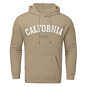 EELHOE Blue Shirt Mens Hooded T Shirts Long Sleeve Cotton Lightweight Jersey with Hood Fashion Print Graphic Athletic Pullover Jelly Roll Hoodie