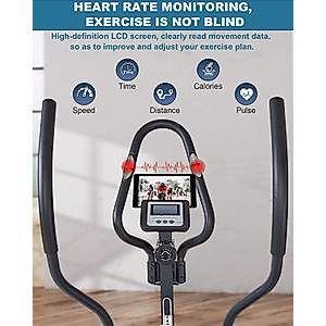 Stepper Elliptical Trainer Climber Exercise Machine with Digital Monitor for Cardio Fitness Home Workout Equipment, Black