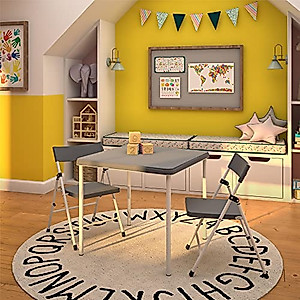 COSCO Kid's 3-Piece Activity Set with Folding Chairs, Cool Gray