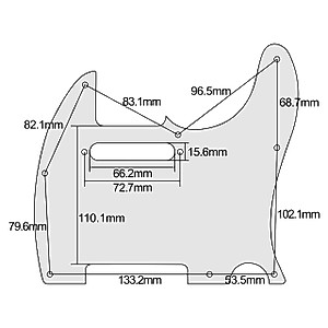 FLEOR 8 Hole Tele Pickguard w/Screws Fit USA/MX Standard Telecaster Pickguard Replacement, 3Ply Black