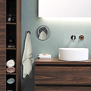 Round Adhesive Kitchen Towel Hook – Holder for Bathroom Hand Dish Towel Self Hook Easy Installation Firmly Without Tearing Ideal Mount Home Wall Cabinet Door Garage No Drilling Required Hanger 6 Pack