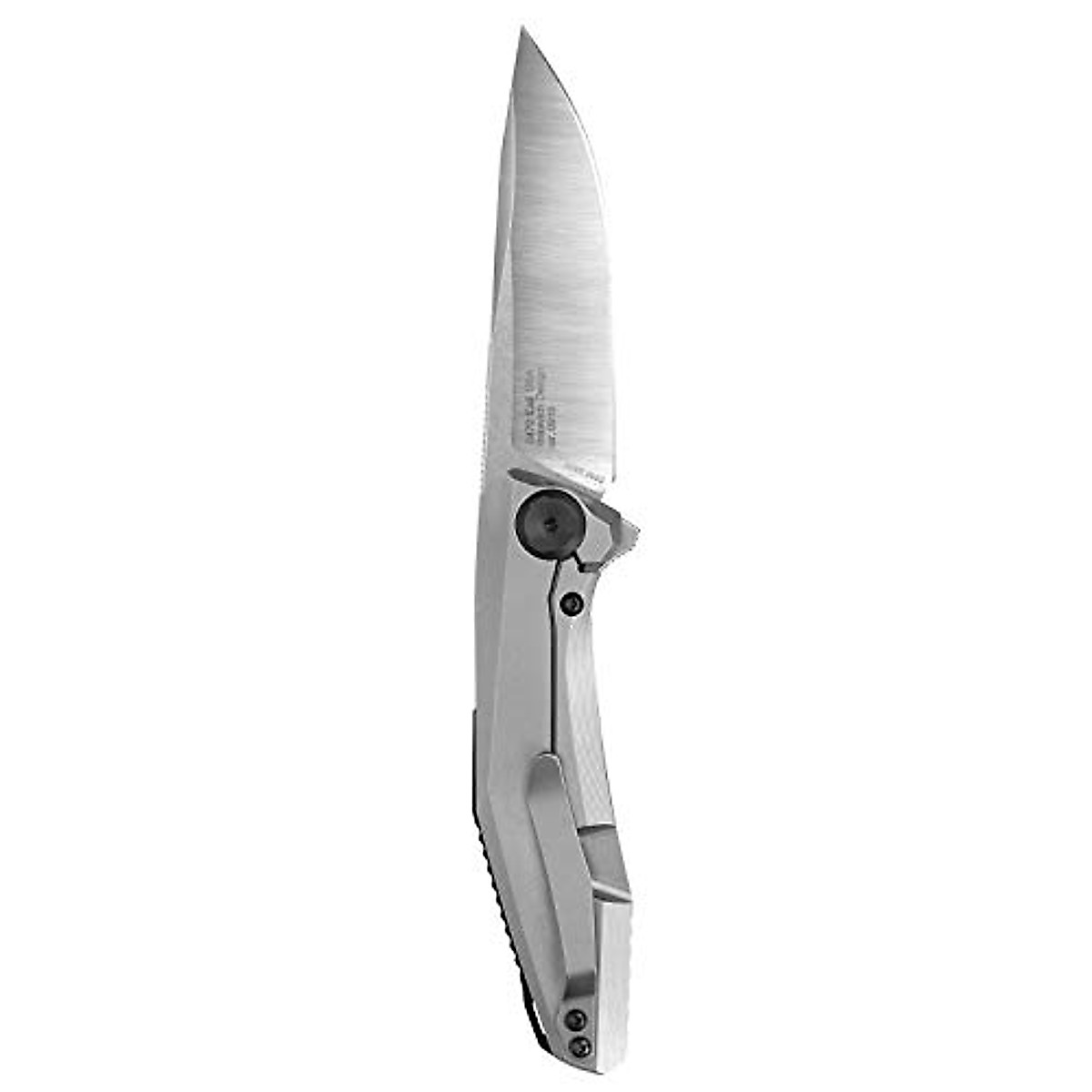 Zero Tolerance Sinkevich KVT Pocketknife; 3.4 Inch CPM 20CV Stainless Steel Blade, Bead Blasted and Machine Satin Finish, KVT Ball-Bearing System, Bead-Blasted Titanium Handle, Made in USA (0470)