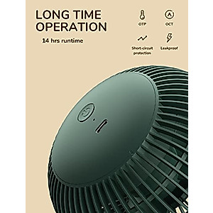 JISULIFE Clip on Baby Stroller Fan, 4000mAh Battery Operated Fan, Portable Personal Small Fan, Quiet & Narrow Slot Design, 4 Speeds, Max 14 Hrs, Ideal for Bed, Desk, Car Seat - Dark Green