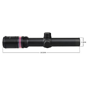 ToopMount 1.5-6X24mm Tactical Optics Scope Red Fiber Picatinny Optics Scope 1/4 MOA Fully Multi-Coated Optics One-Piece Aluminum Tube Second Focal Plane for with 11, 20mm Rings