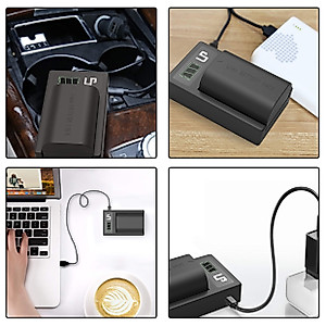 LP-E6 LP E6N Battery Charger, LP Charger Compatible with Canon EOS 90D, 80D, 70D, 60D, 60DA, 7D Mark II, 7D, 6D Mark II, 6D, 5D Mark IV, 5D Mark III, 5D Mark II, 5DS, 5DS R, R5, R6 DSLR Cameras & More