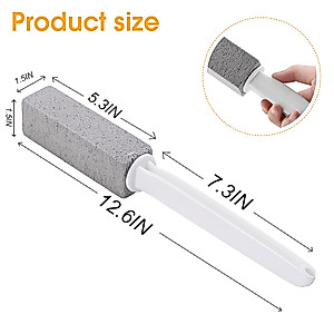 2 Pack Toilet Cleaner Hard Water Build up Remover with Ergonomic Handle, Toilet Bowl Stain Ring Remover, Pumice Cleaning Stone with Handle for Kitchen/Bathroom/Pool/Household Cleaning
