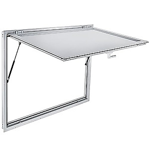 VEVOR Concession Window 36 x 36 Inch, Concession Stand Serving Window Door with Double-Point Fork Lock, Concession Awning Door Up to 85 Degrees for Food Trucks, Glass Not Included