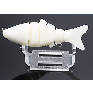 Free Eye 5pcs Unpainted 6 Multi Jointed Swim Bait Fishing ABS Lure Body 101mm 18.55g Blank Lures White 6S