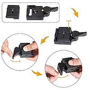 Konsait Black Camera 323 Quick Release Plate with Special Adapter (200PL-14) use for Manfrotto 323(New Version)