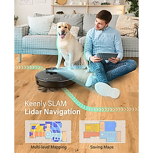 VIOMI V3 Max Robot Vacuum and Mop Combo with Smart Mapping Technology, 2700Pa Robot Vacuum Cleaner Work 300mins with Alexa/Google, Lidar Navigation Robotic Vacuums Cleaner for Pet Hair, Carpets,Floor