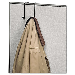 Fellowes 75510 Double Coat Hook, for Partitions, Wire, 4-Inch x5-1/8-Inch x6-Inch, Black