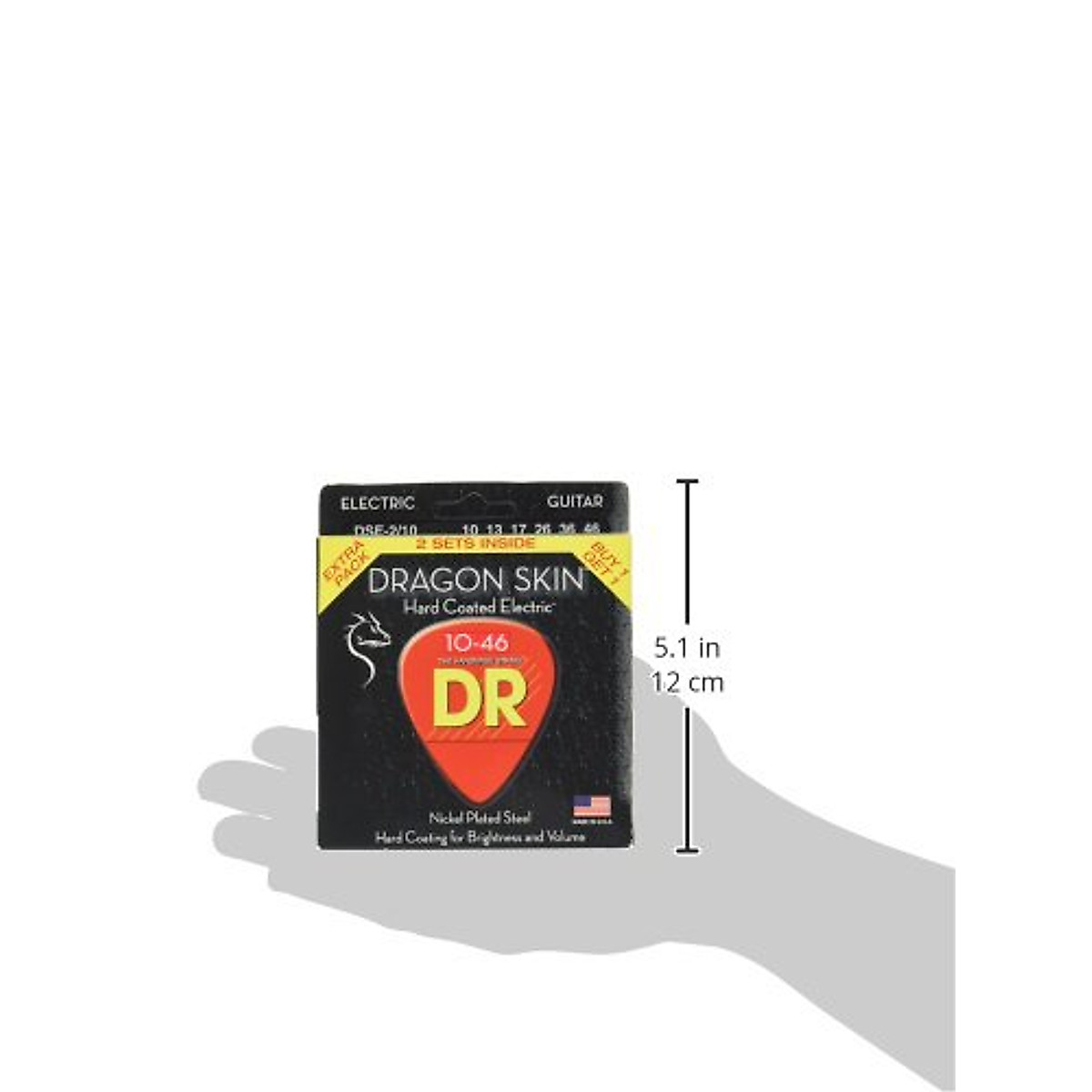 DR Strings DSE-2/10 Dragon Skin Clear Coated Nickel Plated Steel Electric Guitar Strings Value Pack