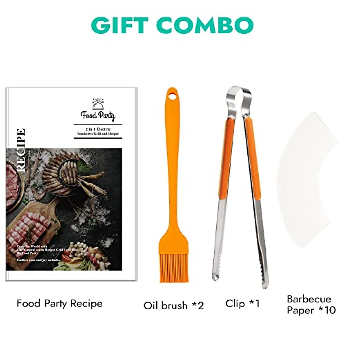 Food Party 2 in 1 Electric Smokeless Grill and Hot Pot