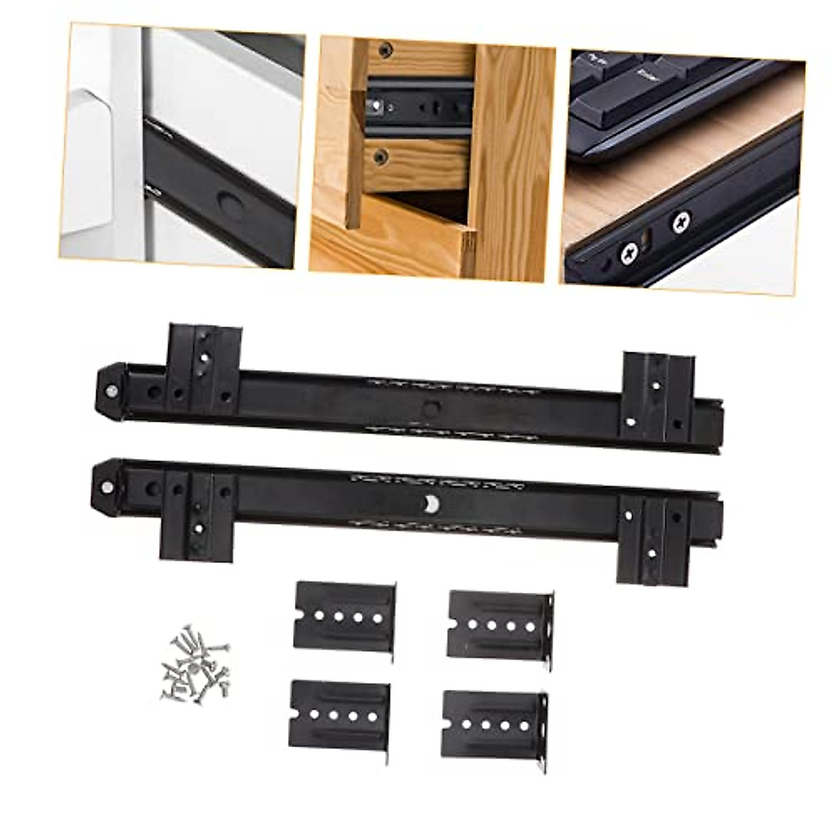 1 Pair Keyboard Track Vanity Accessories Silent Keyboard Black Keyboard Under Desk Tray Keyboard Drawer Keyboard Tray Ke