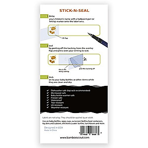 Baby Bottle Labels for Daycare, School, Self-Laminating Waterproof Write-On Name Stickers, Pack of 64