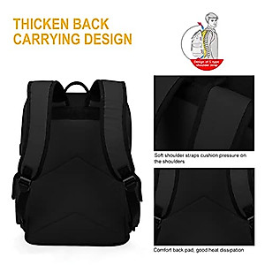 Wind Took Laptop Backpack for Women leisure Bookbag Travelbag Work College Charging Port Suits 15 Inch Computer Black Men