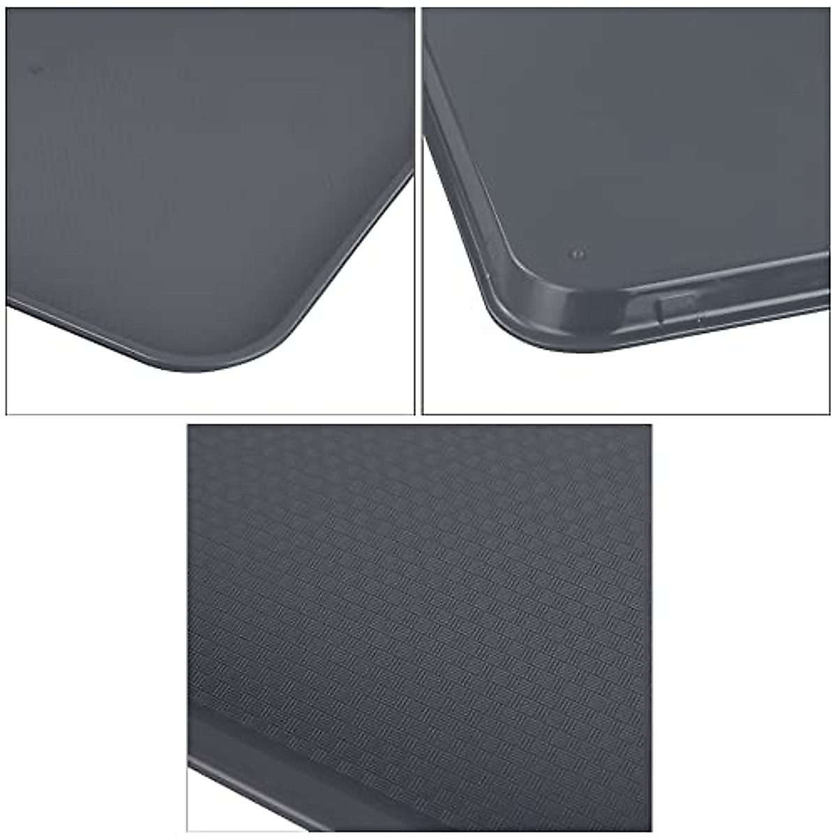Wekioger Grey Plastic Serving Trays, 4 Packs Fast Food Trays