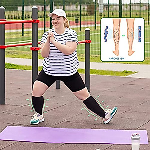 NATURE EVO 1 Pair Compression Socks for Women &Men Wide Calf, Plus Size Compression Socks For Women &Men 15-20 mmhg,Knee High,compression stockings for women