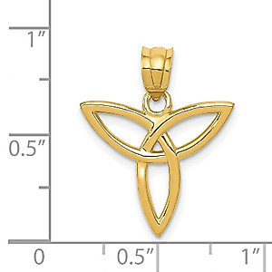 Jewelry Stores Network 14k Polished Yellow Gold Open-Back Celtic Triquetra Symbol Pendant 25 mm x 20 mm