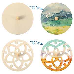 NUOBESTY 20pcs Spinning Top Wooden Gyroscope Blank Gyroscope Hollow Gyro Wood Gyro Tops for Kids DIY Gyroscope Kids Painting Toy Unfinished Tops Wood Tops Kids Gyroscope Kids Tops DIY Tops