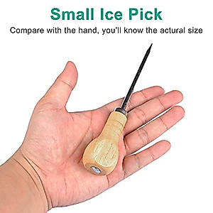 Yzurbu 6pcs Ice Pick for Breaking Ice, Stainless Steel Ice Pick Tool with Safety Wooden Handle for Kitchen