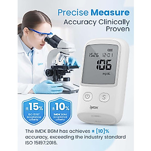 IMDK GLU-T1 Blood Glucose Test Strips for use with IMDK Diabetes Sugar Testing Meter (No Coding Required, 100 Count) White