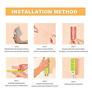 Self-Adhesive Desktop Socket Fixer,Self Adhesive Power Strip Holder,Self-Adhesive Socket Fixer,Desktop Mountable Plug-in Socket Fixer Bracket Stand Power Strip Wall Mount Fixator (White-4PCS)