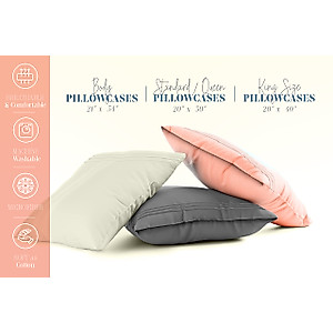 Elegant Comfort Solid Pillowcases 1500 Premium Hotel Quality Microfiber - Smooth Weave, Wrinkle and Stain Resistant, Easy Slip-On, 2-Piece Set, Standard/Queen Pillowcase, Brown