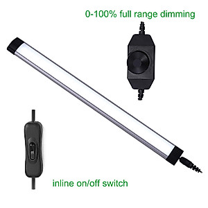 AIBOO LED Under Counter Light Rigid Bar Kit, Plug in Corded 12V LED Under Cabinet Lighting Dimmable with Switch for Counter Shelf Showcase Display Lighting (6 Panels,Daylight White).