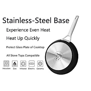 MSMK 7 Inch Pan With Lid and 10 Inch Pan With Lid, PFOA Free Non-Toxic and Oven Safe to 700℉ Induction Cookware, Compatible for All Stove Tops