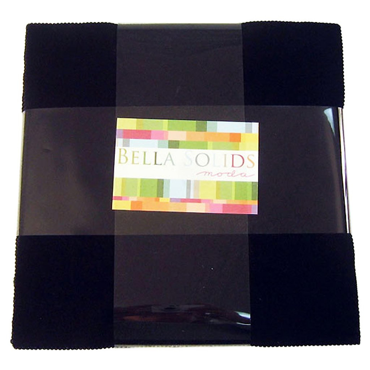 Moda BELLA SOLIDS BLACK Layer Cake 10 Fabric Quilting Squares 9900LC-99 by Moda Fabrics