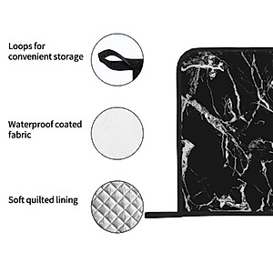 Stripe Marble Black and White Pot Holders Set of 2 Heat Resistant Hot Pot Holder Pads Kitchen Potholder for Cooking and Baking