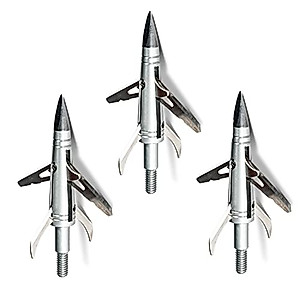 NEW ARCHERY PRODUCTS Spitfire Double Cross 4-Blade 100 Grain Durable Precise Bow Hunting Mechanical Broadhead - 3 Pack