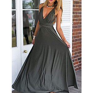 PERSUN Women's Convertible Multi Way Wrap Maxi Dress Long Party Grecian Dresses