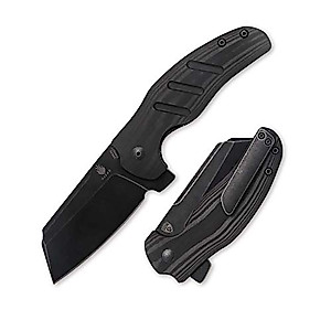 Kizer Pocket Knives Black S35VN Blade and Carbon Fiber Handle Flipper Knife for EDC, Sheepdog C01C Ki4488A3