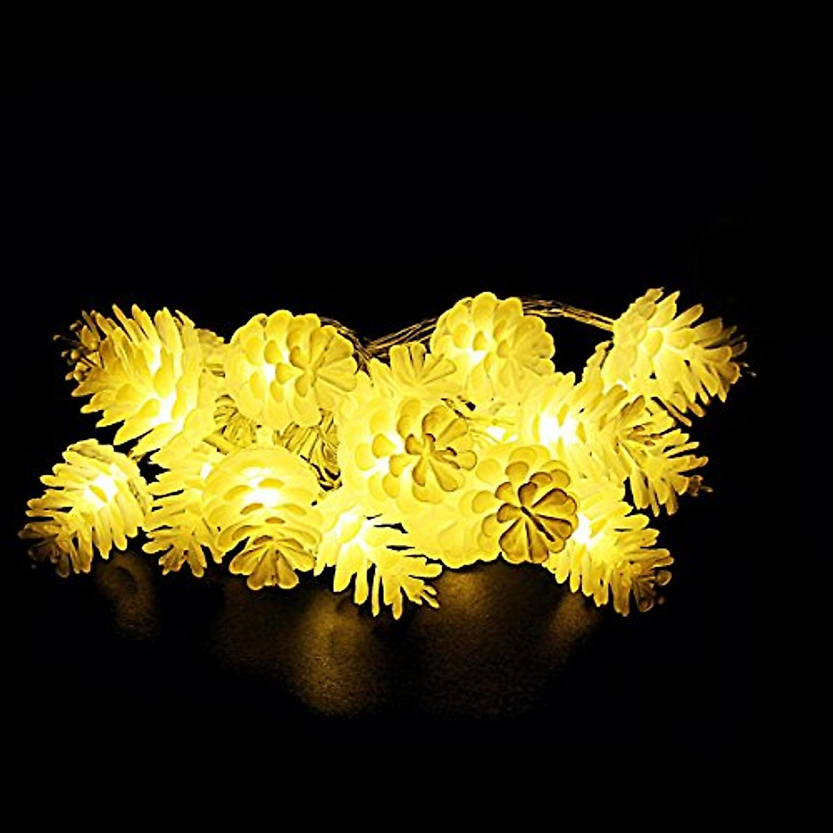 WONFAST Pine Cone Led String Lights, Waterproof 5m/16.4ft 20LED Outdoor Solar Powered Fairy Starry Lights for Gardens Christmas Trees Weddings Parties Indoor Holiday Decoration (Warmwhite)