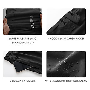 BALEAF Men's Mountain Bike Shorts Loose-fit Bicycle Shorts, Cycling 3D Padded Gel MTB Biking Lightweight SPF 50+ Black Size XL