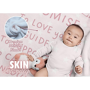 InnoBeta Baptism Gifts Throw Blanket for Girls, for Goddaughter, Baby Girls, Pink- 30"x 36"