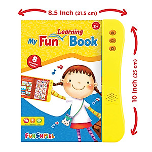 ABC Learning For Toddlers Sound Book, Ideal for Learning & Education Toys, Speech Therapy Toys, Preschool Learning Toys, 8 Page Toddler Activity Book Learning Alphabets, Animal, Speak and Spell & More